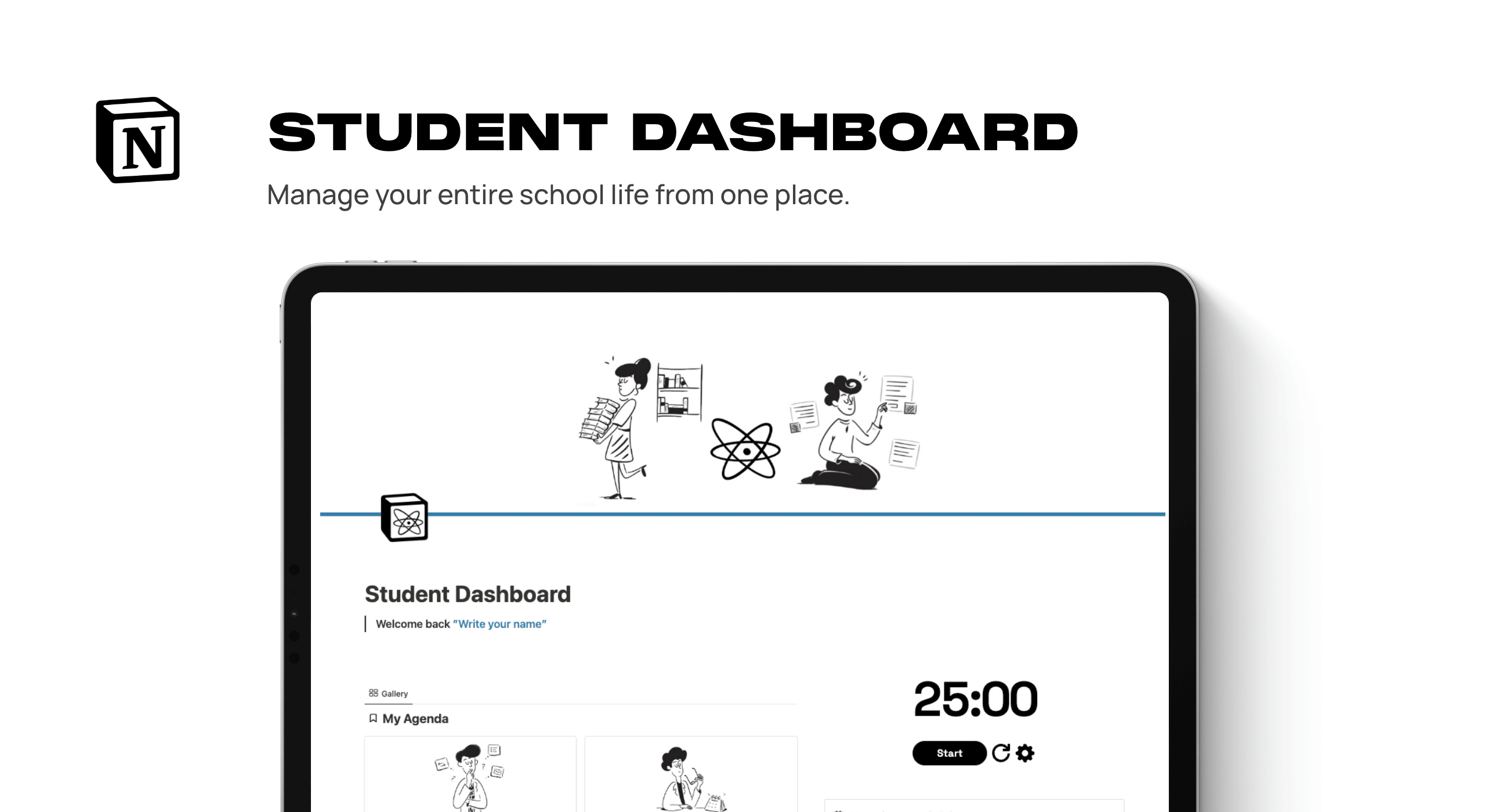 Notion Student Dashboard - Notionland Template Gallery
